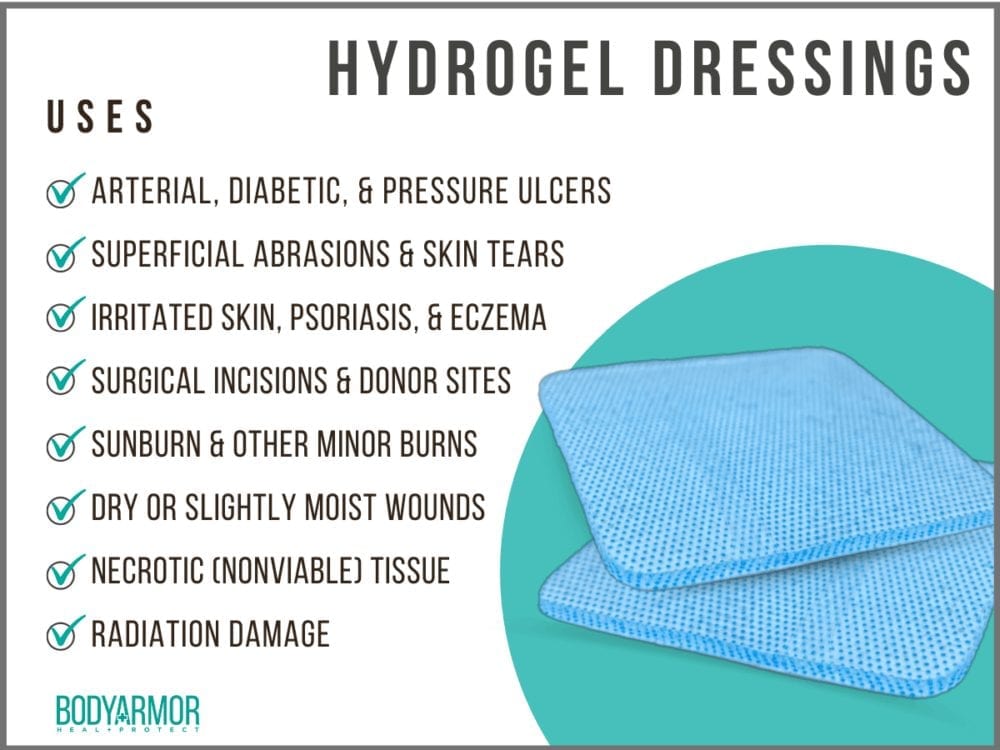 Hydrogel Dressing 2x2 (12 ct.) | BODYARMOR MEDICAL SUPPLIES