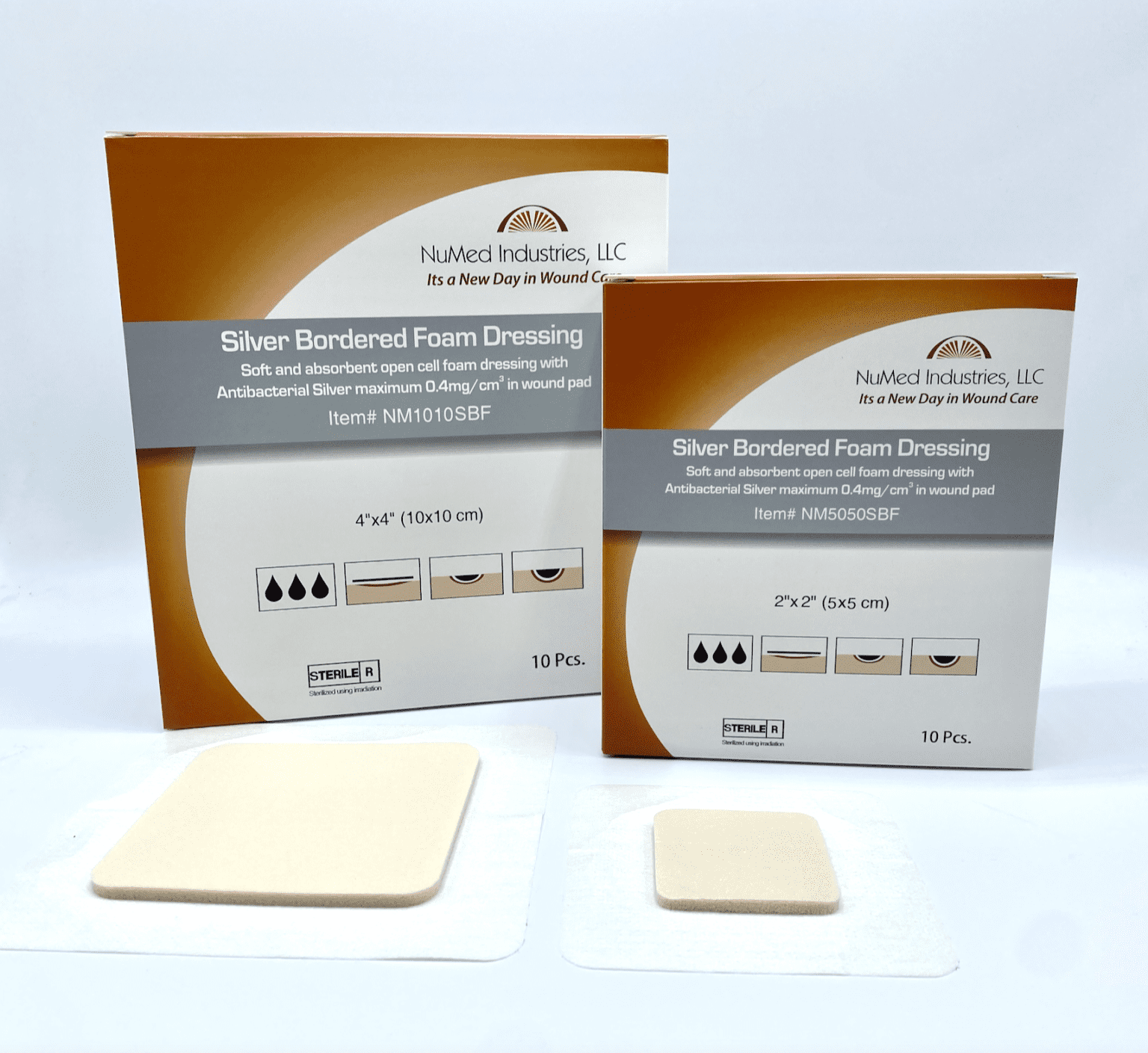 Silver Bordered Foam Dressing 4x4 (10ct) | BODYARMOR MEDICAL SUPPLIES