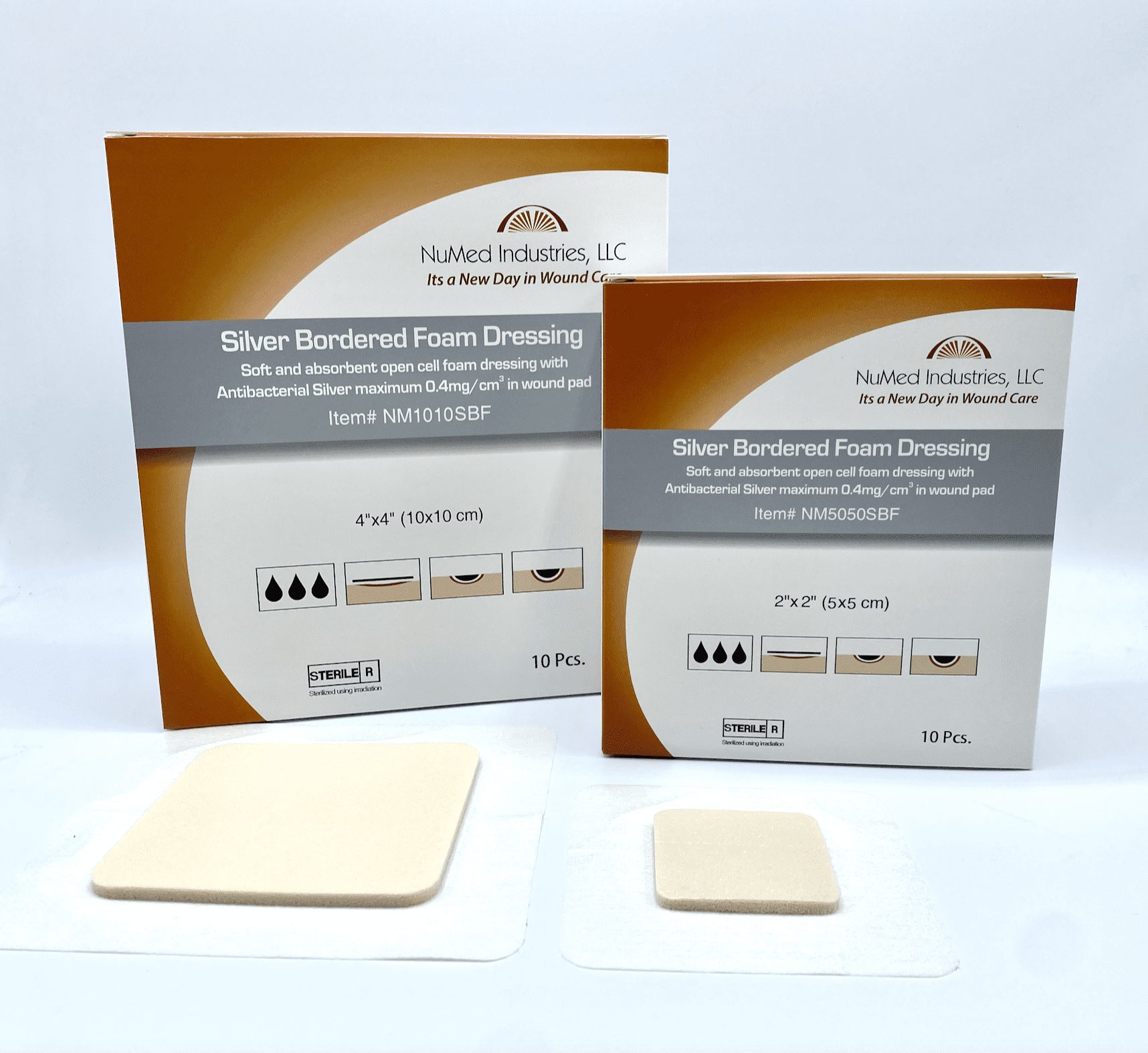 Silver Bordered Foam Dressing 4x4 (10ct) | BODYARMOR MEDICAL SUPPLIES