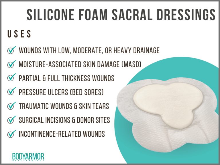 Silicone Foam Sacral Dressing 7x7 (5 ct.) | BODYARMOR MEDICAL SUPPLIES